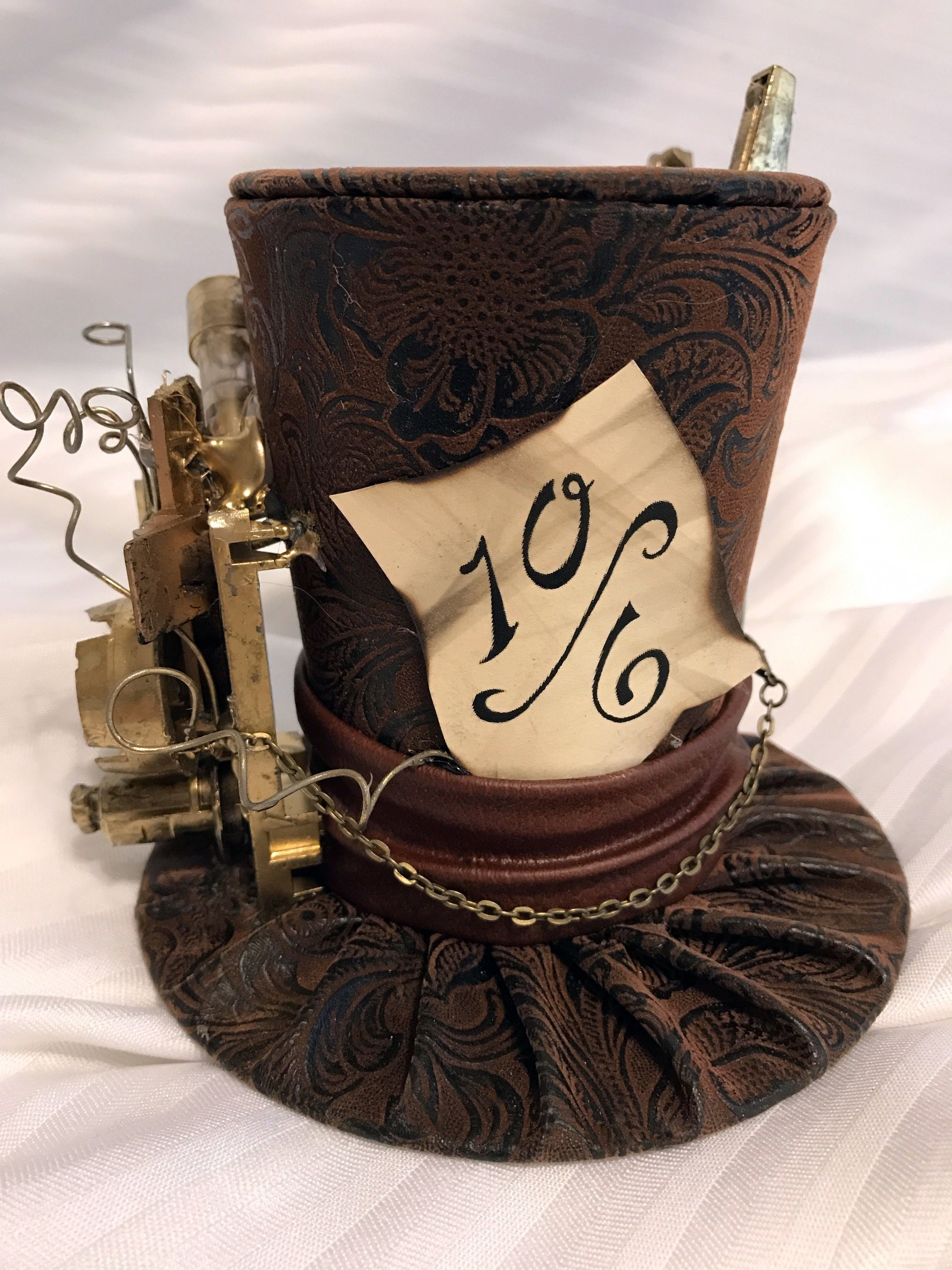 Steampunk Mad Hatter Leather Tiny Top Hats Steampunk Mad Hatter Leather Tiny Top Hats